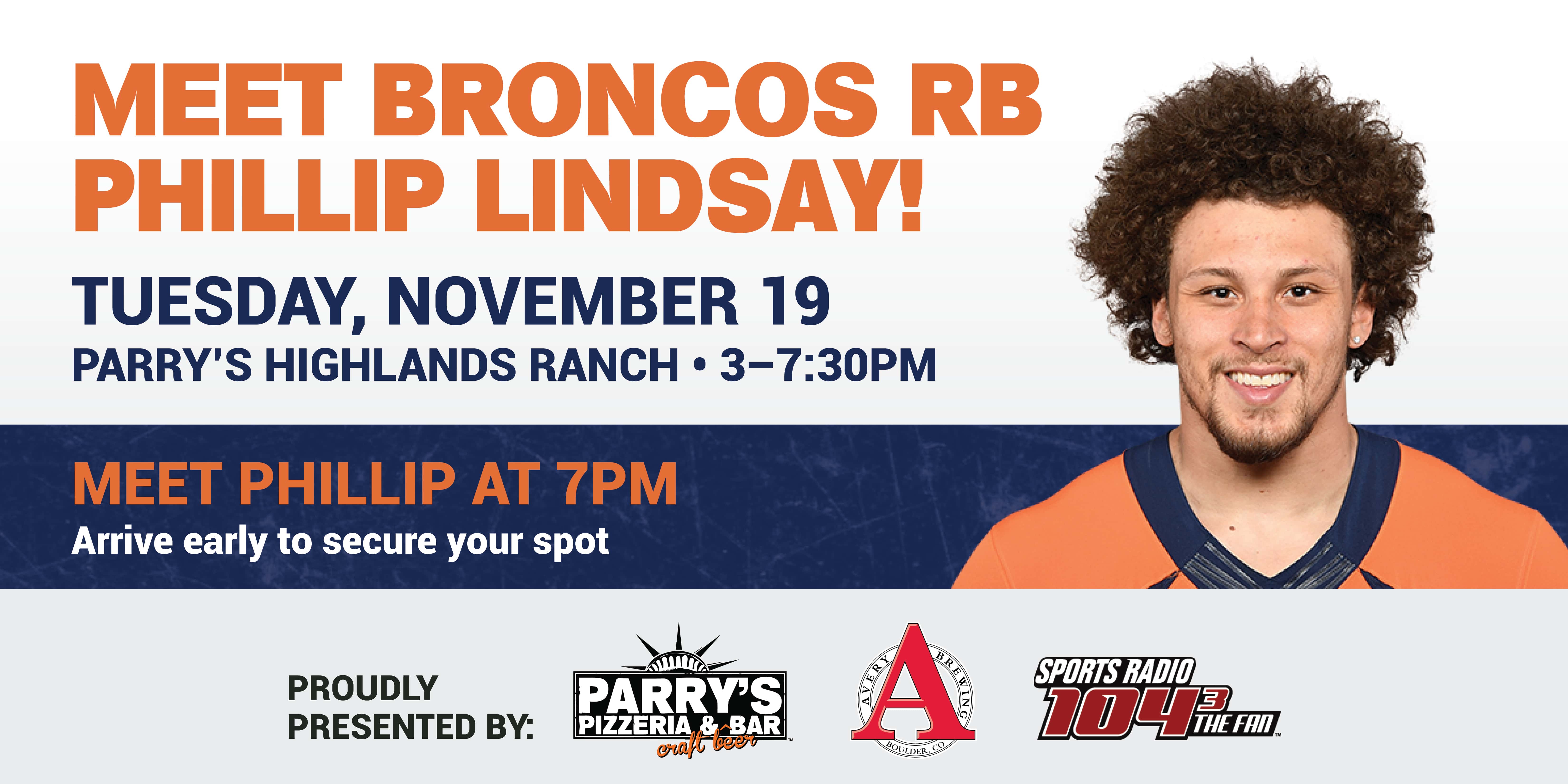 Live Player's Show with Phillip Lindsay! - Parry's Pizzeria & Taphouse ...